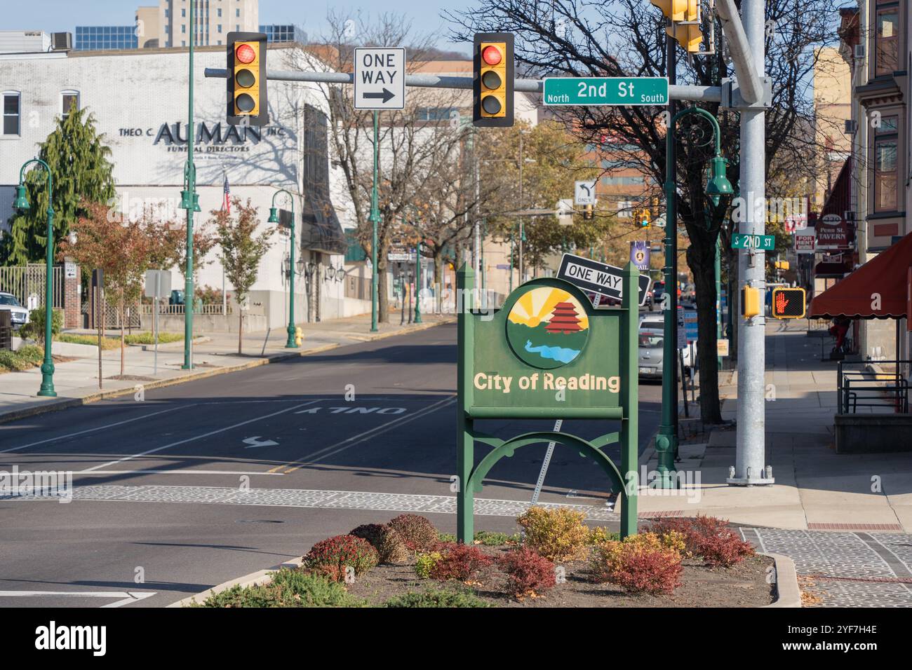 Reading, Pennsylvania – November 3, 2024: Entrance sign for the City of ...