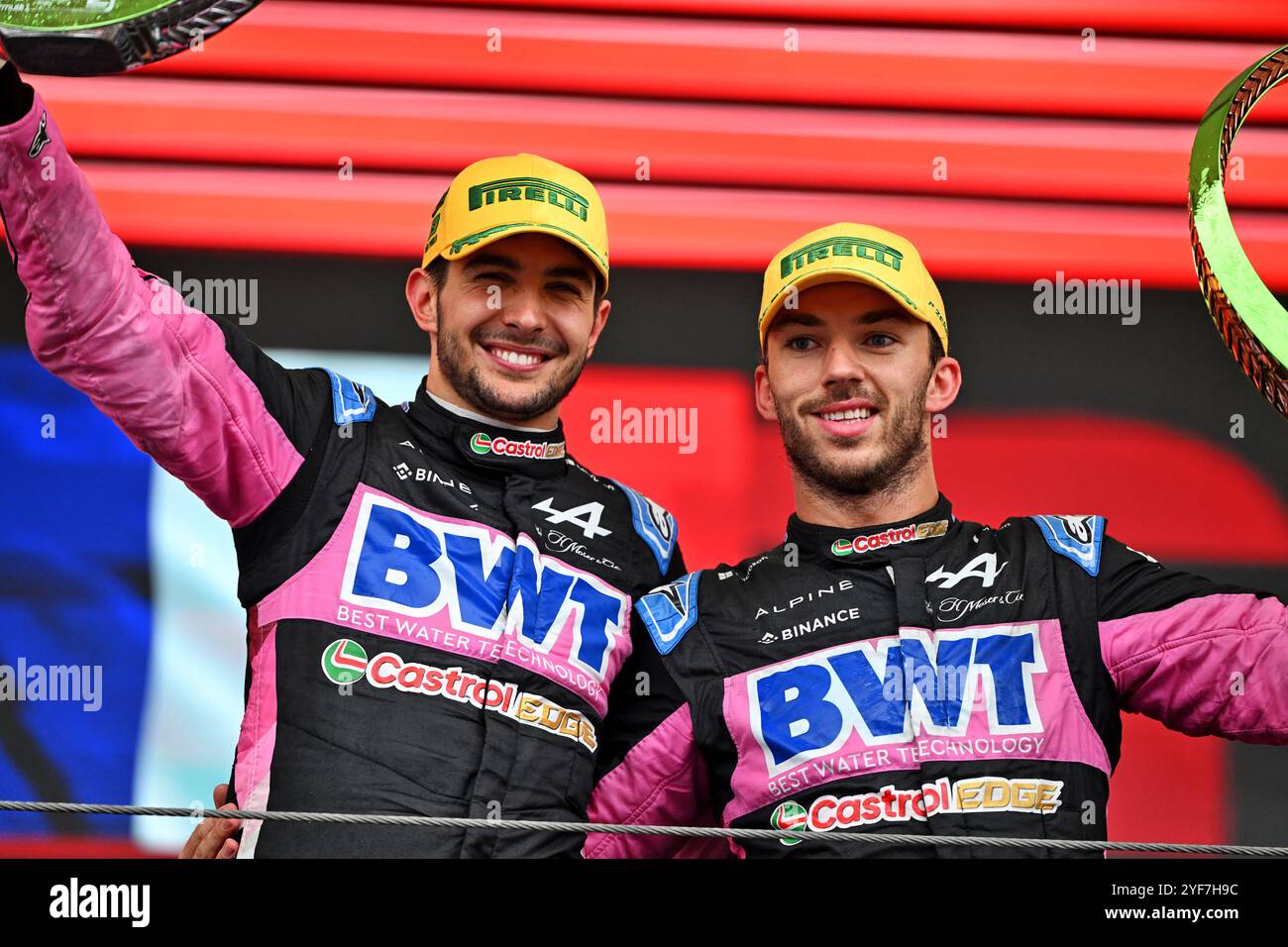 Sao Paulo, Brazil. 03rd Nov, 2024. (L to R): Esteban Ocon (FRA) Alpine ...