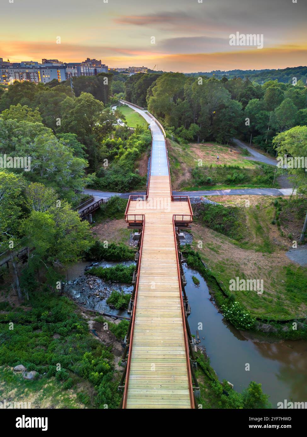 Athens, Georgia, USA trestle and downtown at dusk Stock Photo - Alamy