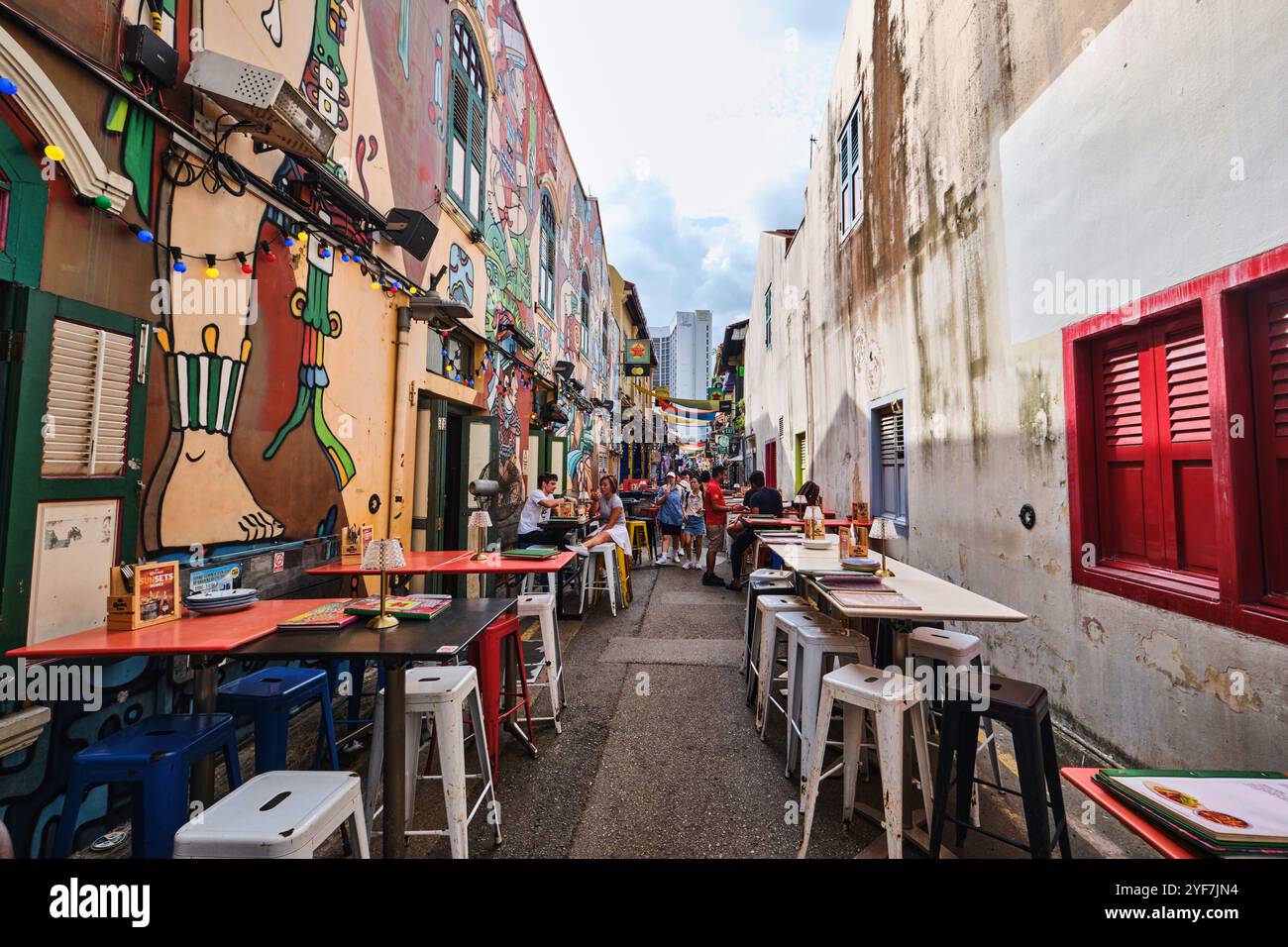 Singapore - January 18, 2025: Murals on Haji Lane in the Kampong Glam ...