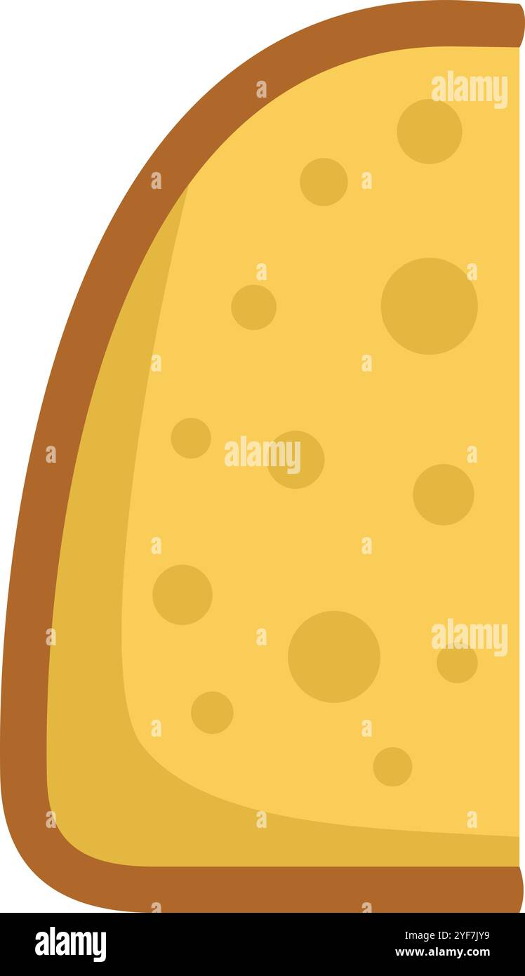 This minimal illustration shows a side view of a bread slice with its ...