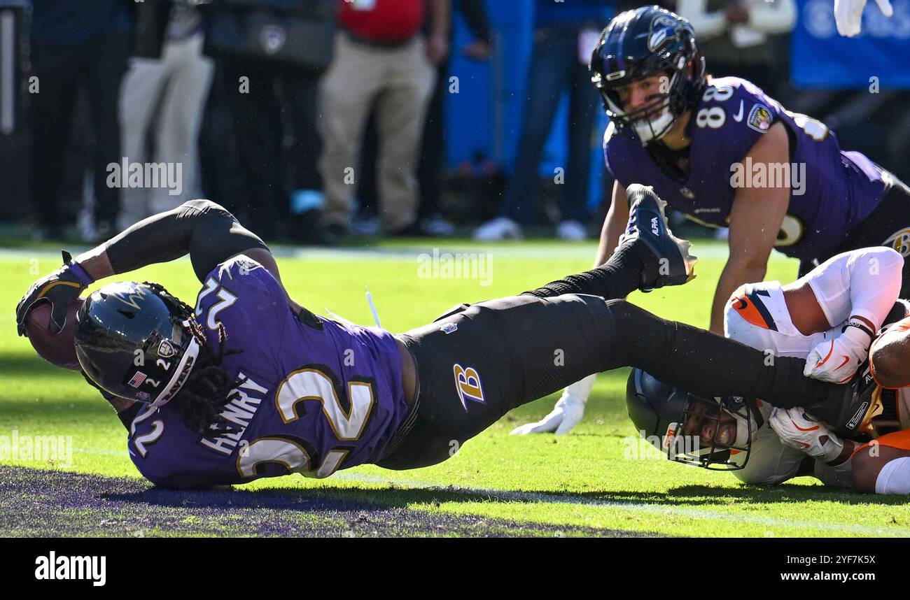 Baltimore, United States. 03rd Nov, 2024. Baltimore Ravens running back ...
