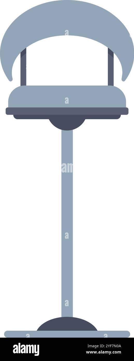 Simple modern bar stool standing on one leg with footrest and back ...