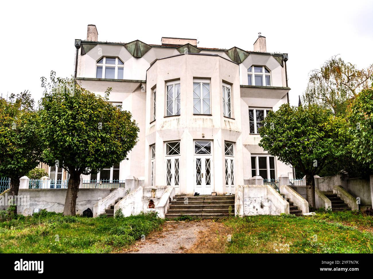 Rear of Kovařovicova Vila designed by Czech architect Josef Chochol, in ...