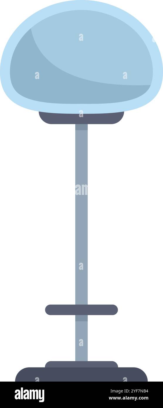 Modern round chair standing on one metal leg with footrest for ...