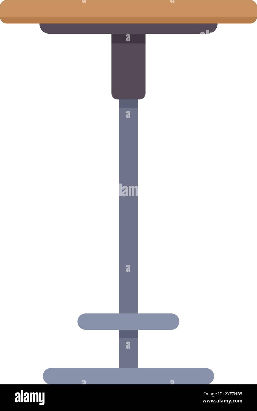 Round bar table standing on one leg, piece of furniture made of wood ...