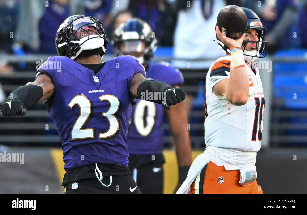 Baltimore, United States. 03rd Nov, 2024. Baltimore Ravens linebacker ...