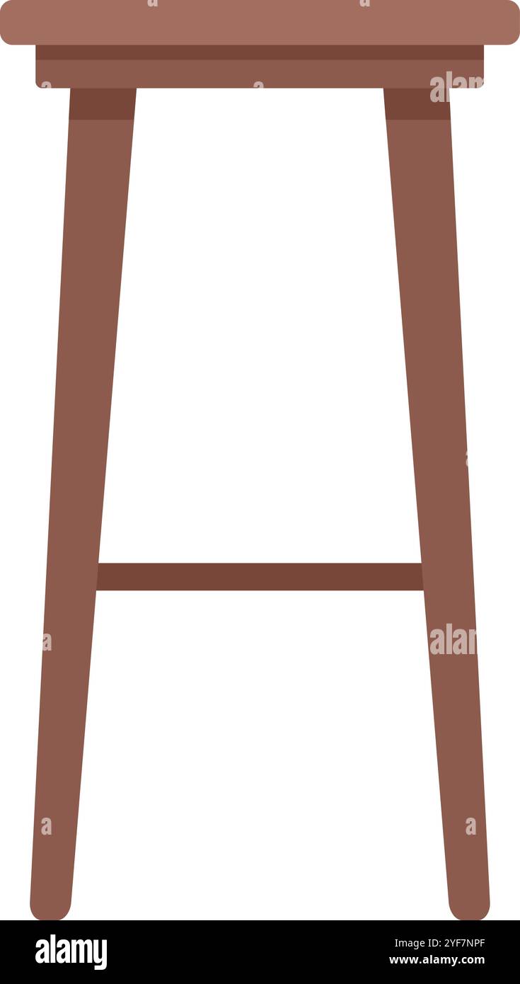 Simple wooden bar stool with four legs and a footrest, perfect for ...