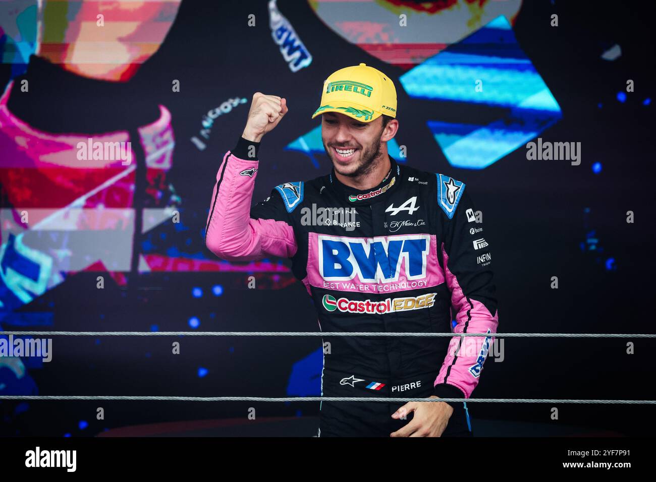 GASLY Pierre (fra), Alpine F1 Team A524, portrait celebrating podium ...