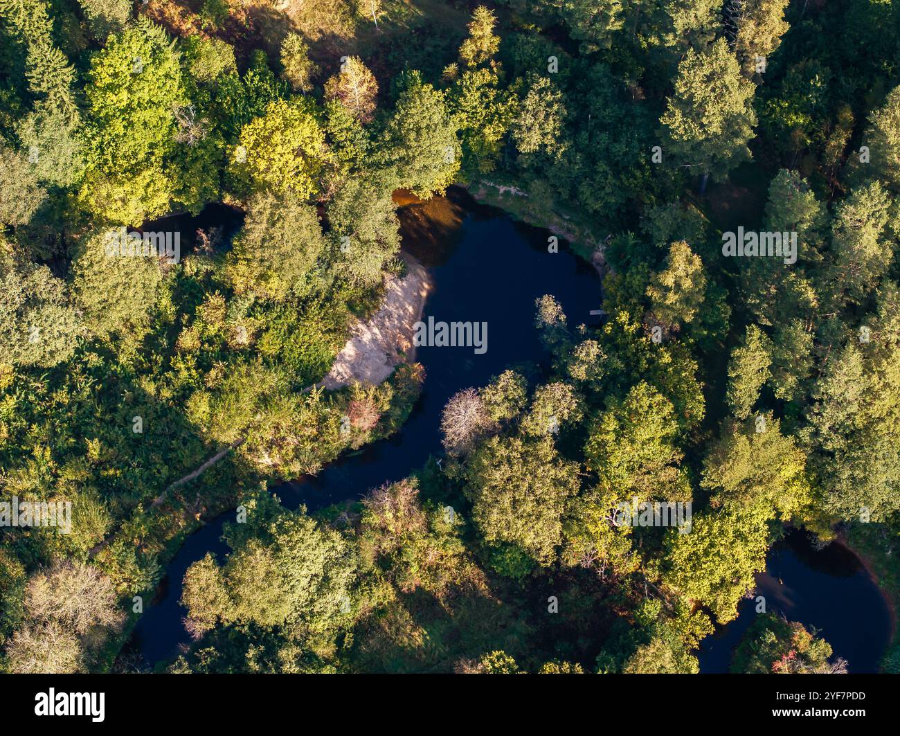 Aerial perspective captures winding river hi-res stock photography and ...