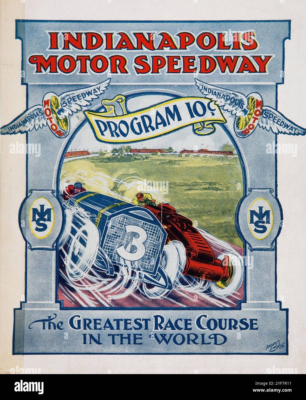 Vintage Cover of Indianapolis Motor Speedway Program for 1912 Stock ...