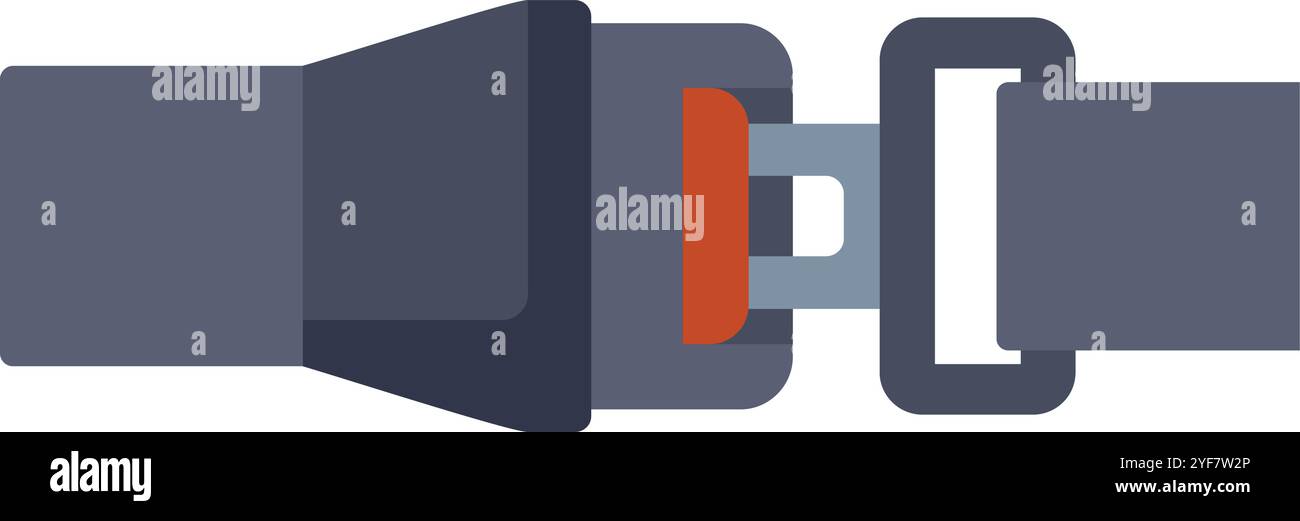 Vector illustration of a safety belt buckle, emphasizing the importance ...