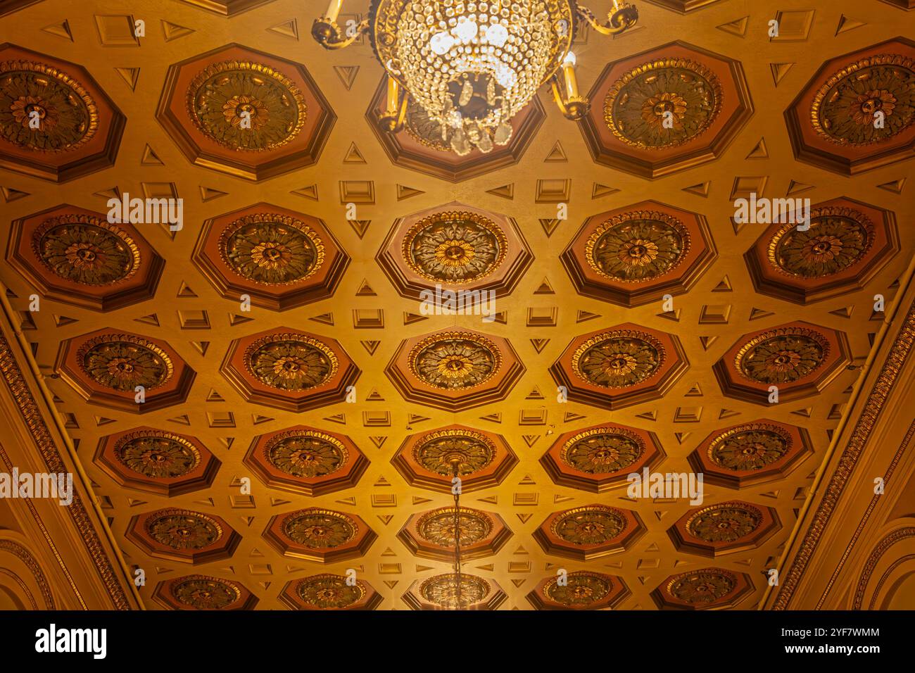 Ceiling detail in the original foyer of the Orpheum Theatre off ...