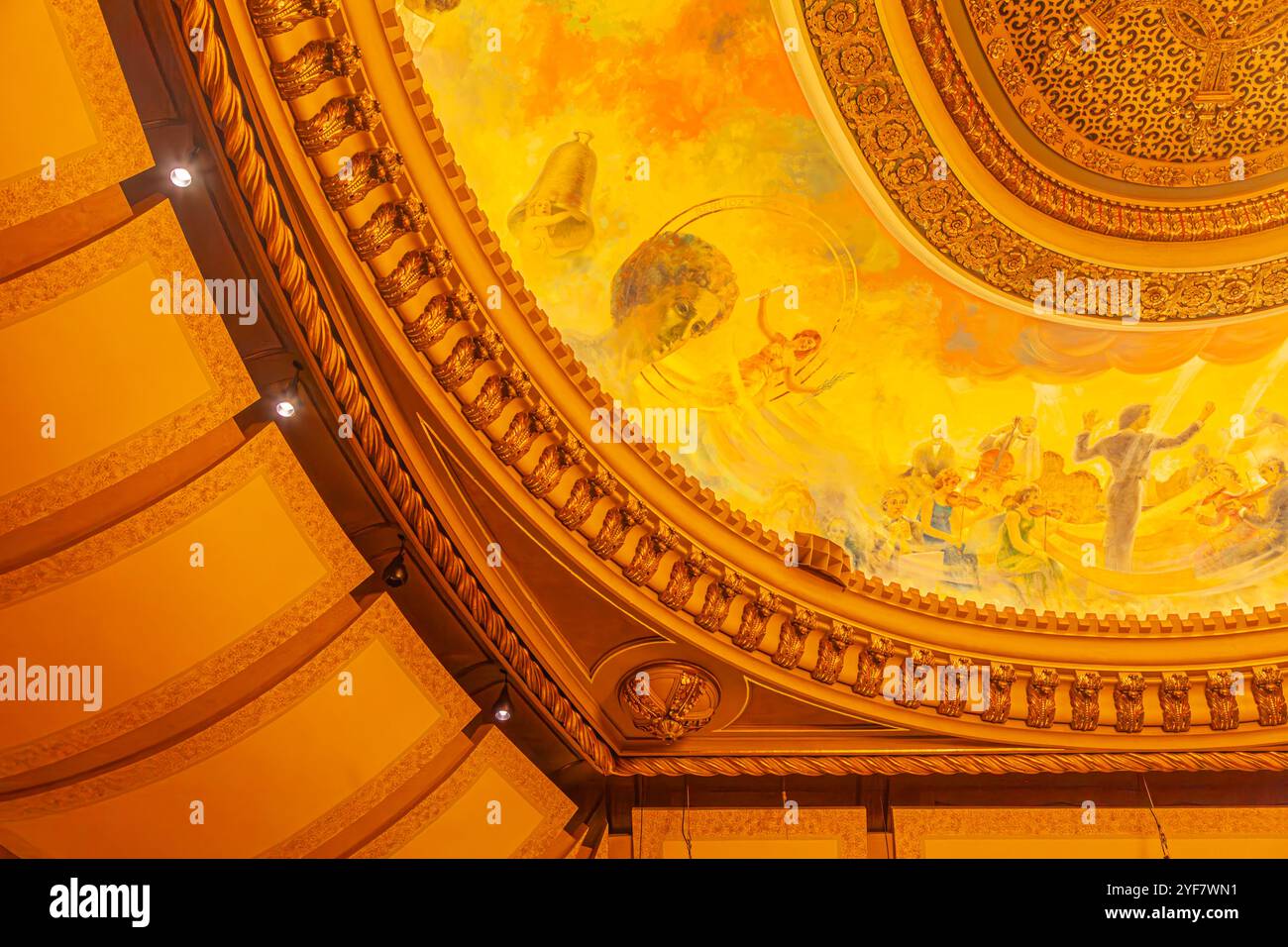 Ceiling detail of the dome in the Orpheum Theatre in Vancouver Canada ...