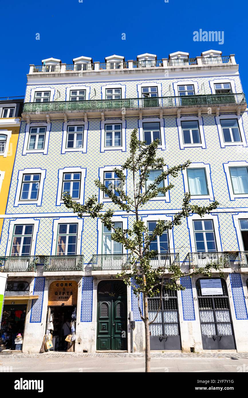 Beautiful Pombaline architecture in downtown Lisbon, Portugal Stock ...