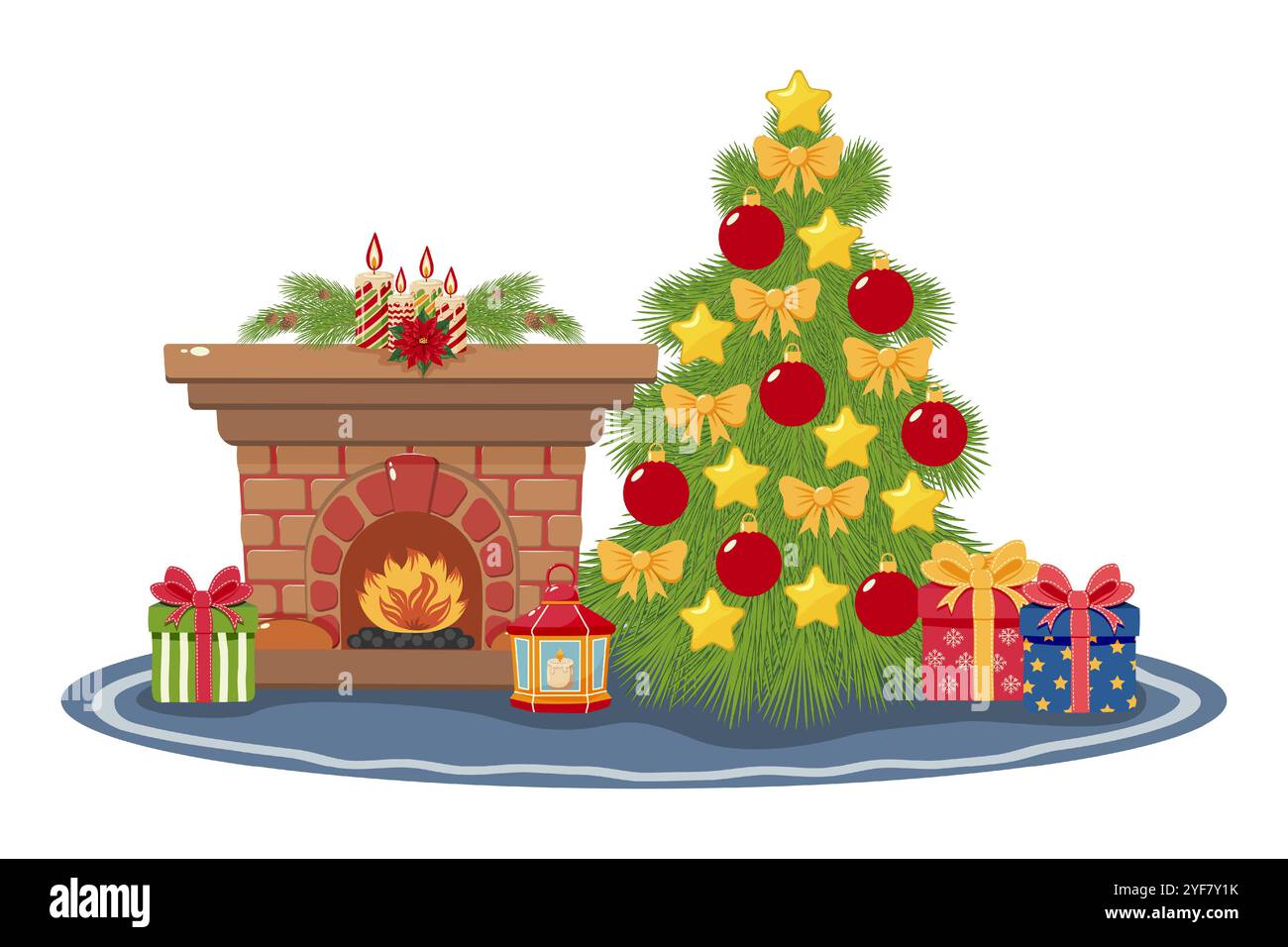 Merry christmas gift candles Stock Vector Images - Alamy