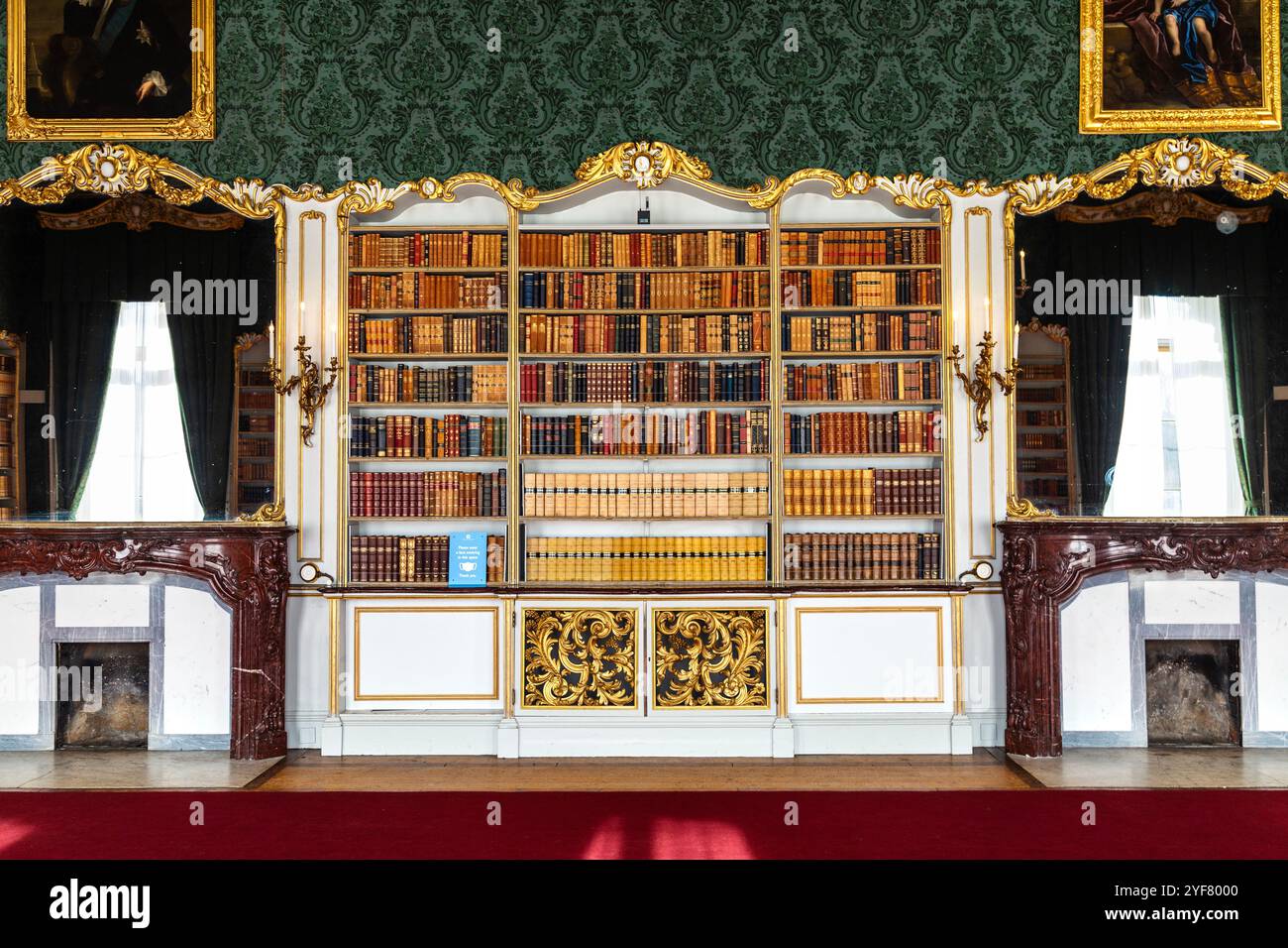 French style rococo revival library room at Wrest House, Wrest Park ...