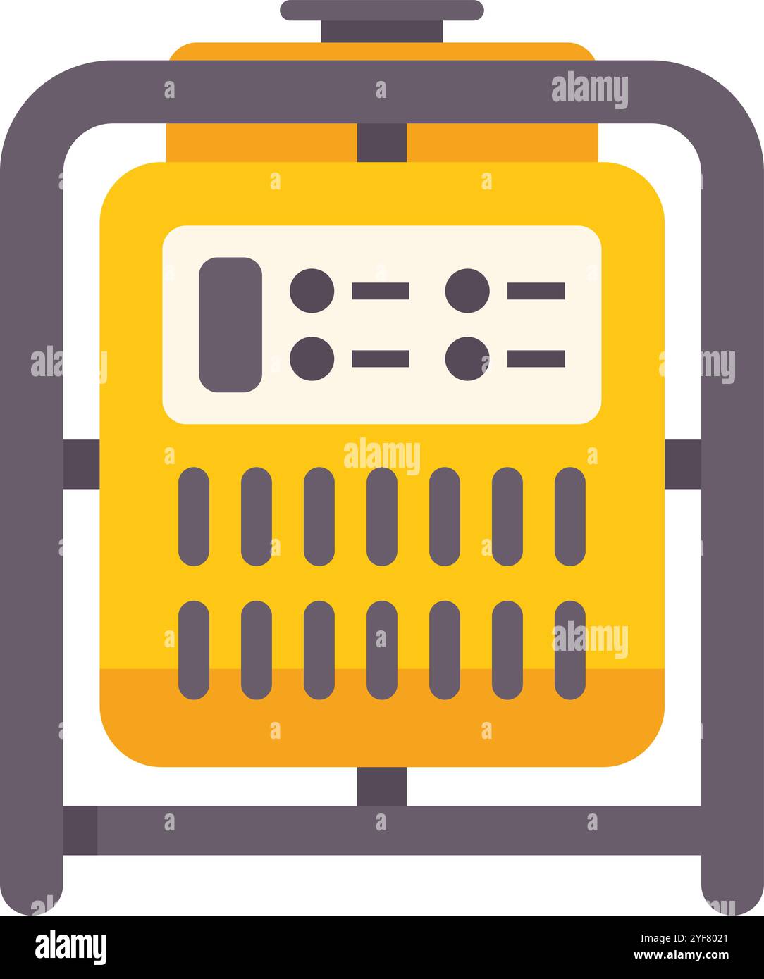 Portable generator supplying emergency electricity, flat vector icon on ...