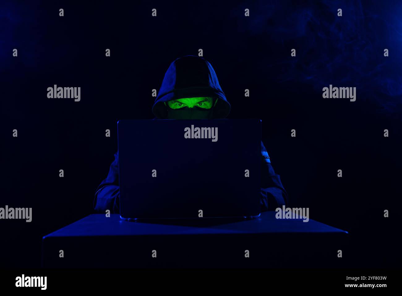 Computer Hacker in Hoodie. Obscured Dark Face. Hacker Attack, Virus ...