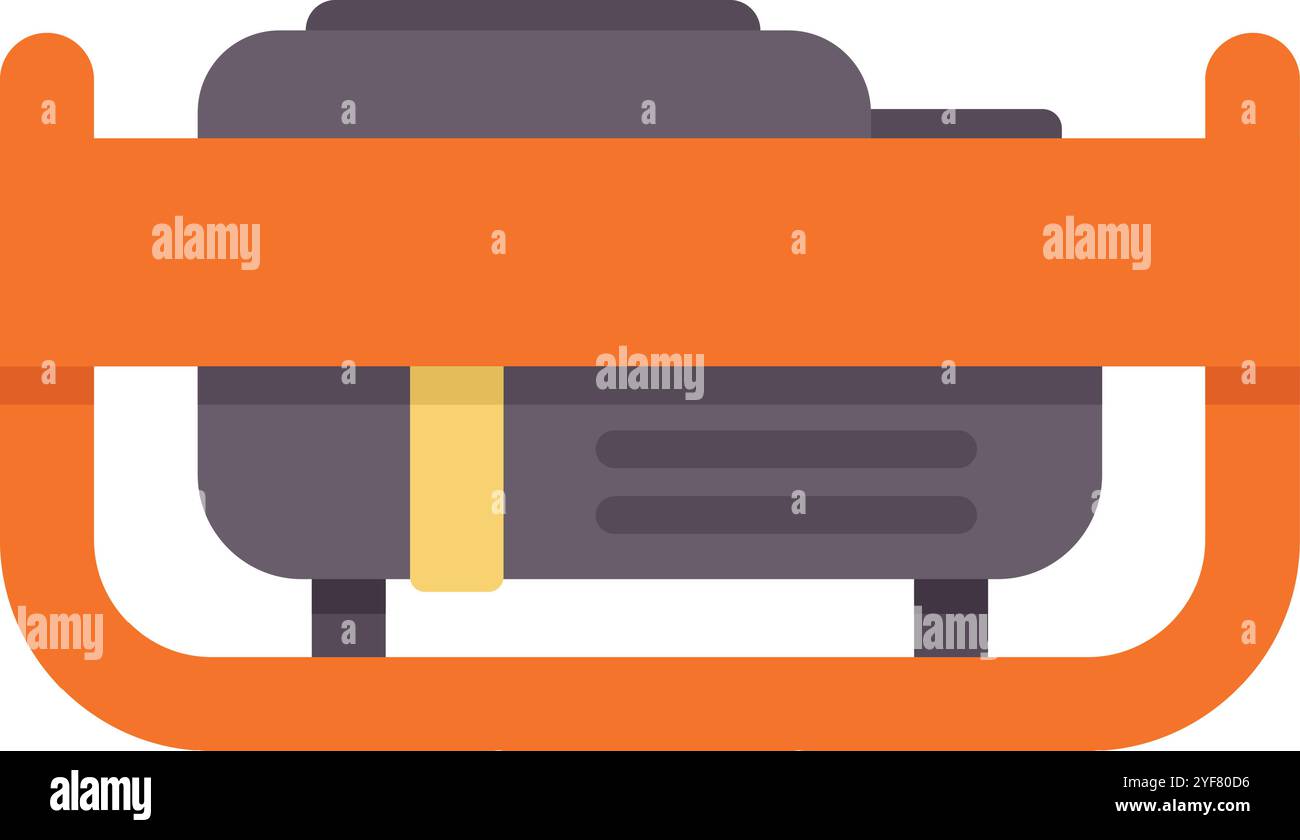 Orange and gray portable generator providing backup electricity during ...