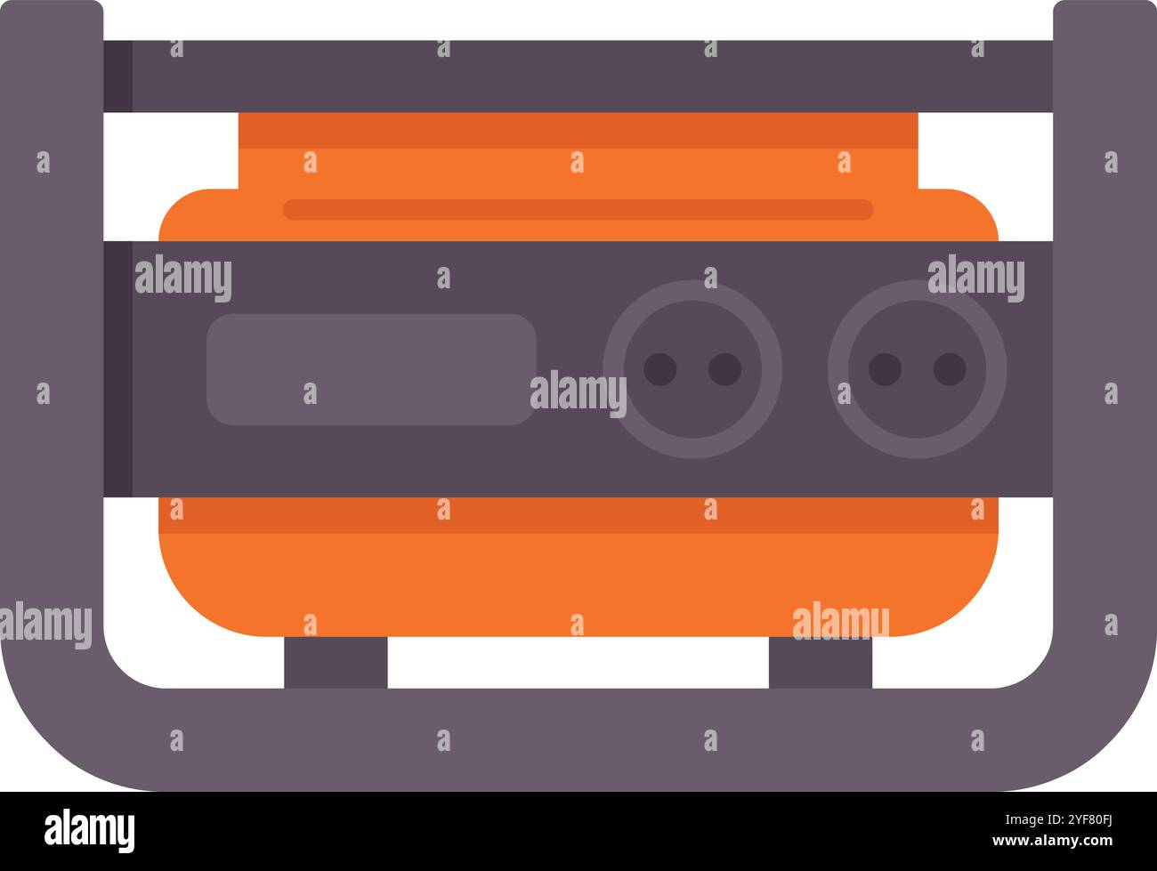 Orange and gray portable power generator providing electricity during a ...