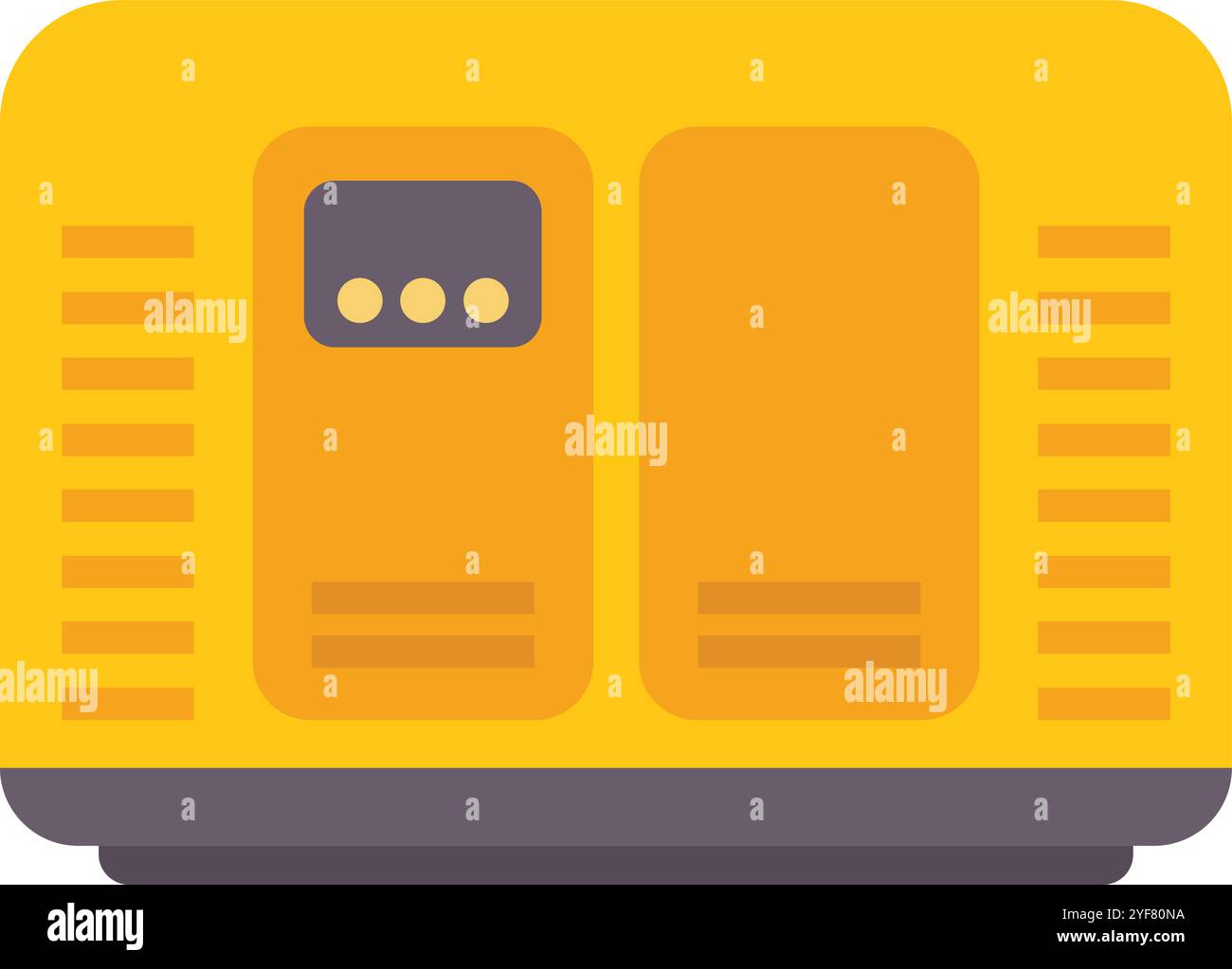 Yellow portable generator providing backup electrical power during an ...