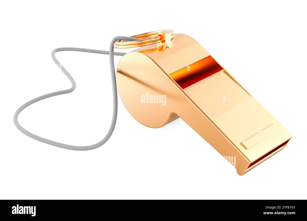 Golden whistle, 3D rendering isolated on white background Stock Photo ...