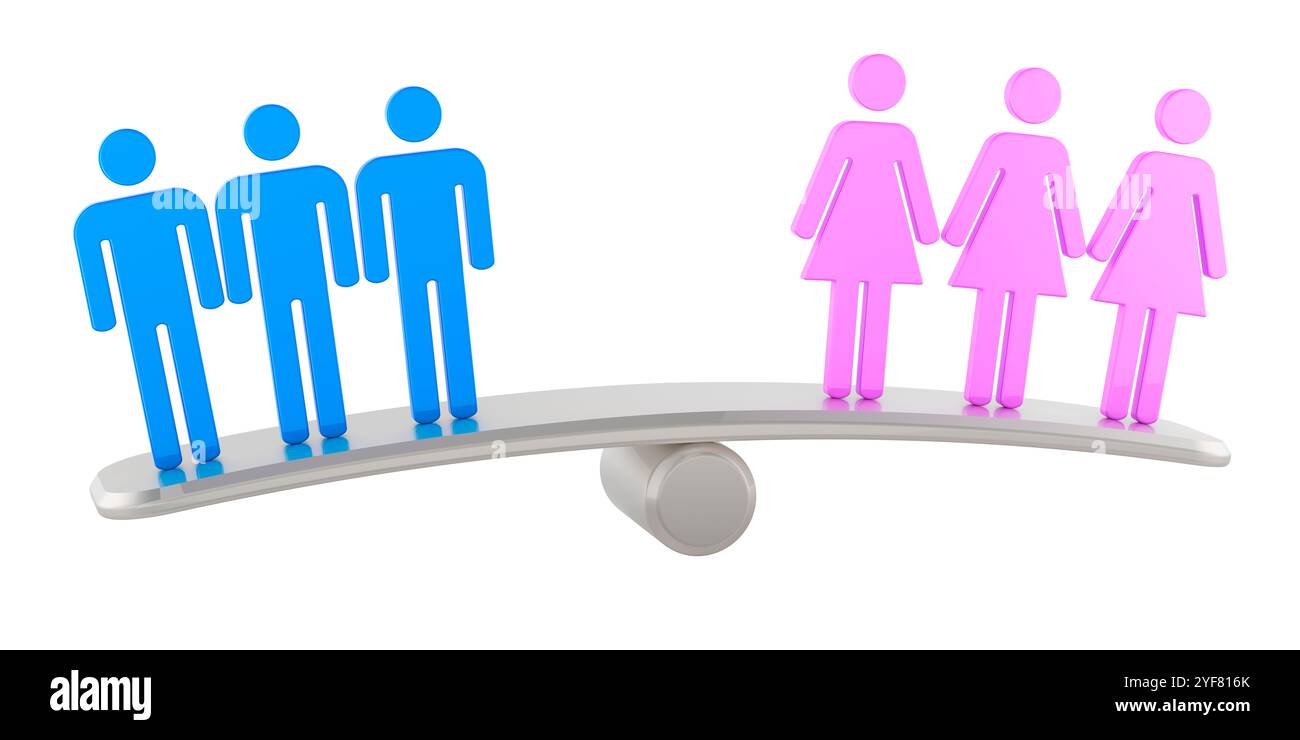 Equality between men and women. Gender Equality, concept. 3D rendering ...