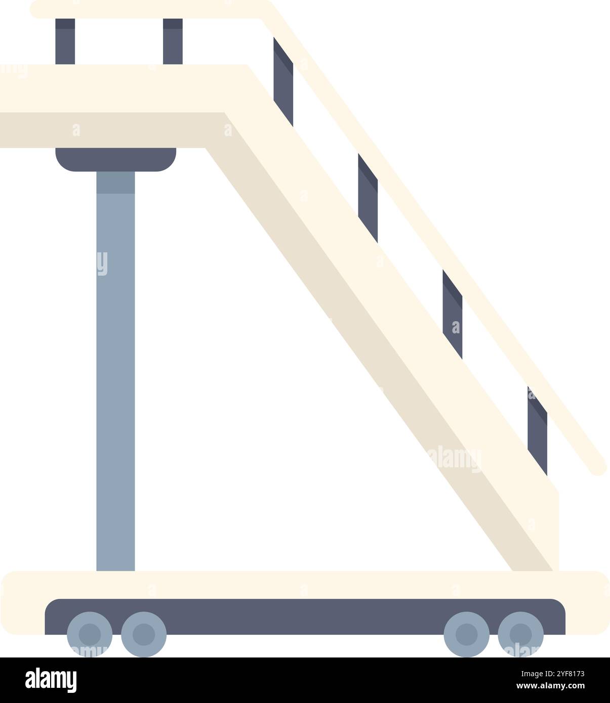 Passengers boarding an airplane using a ramp with wheels on the airport ...