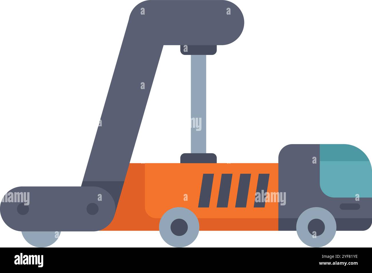 Side view of a garbage truck collecting and transporting trash, waste ...