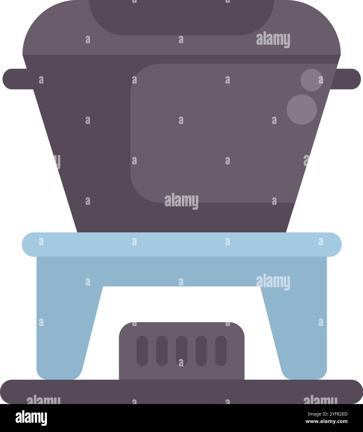 Illustration of a cooking pot simmering on a stove top burner ...