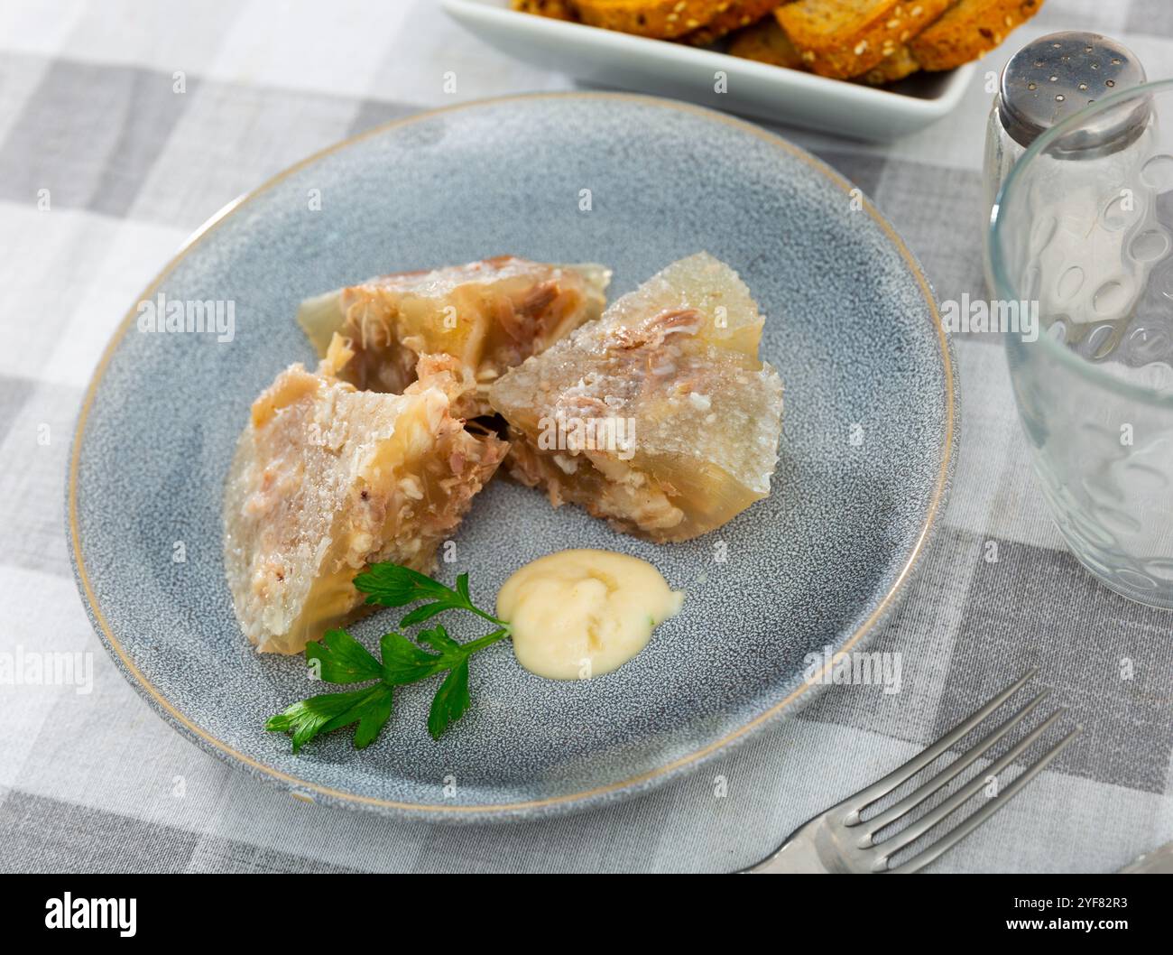 Traditional dish of Russian cuisine is a kholodets Stock Photo - Alamy
