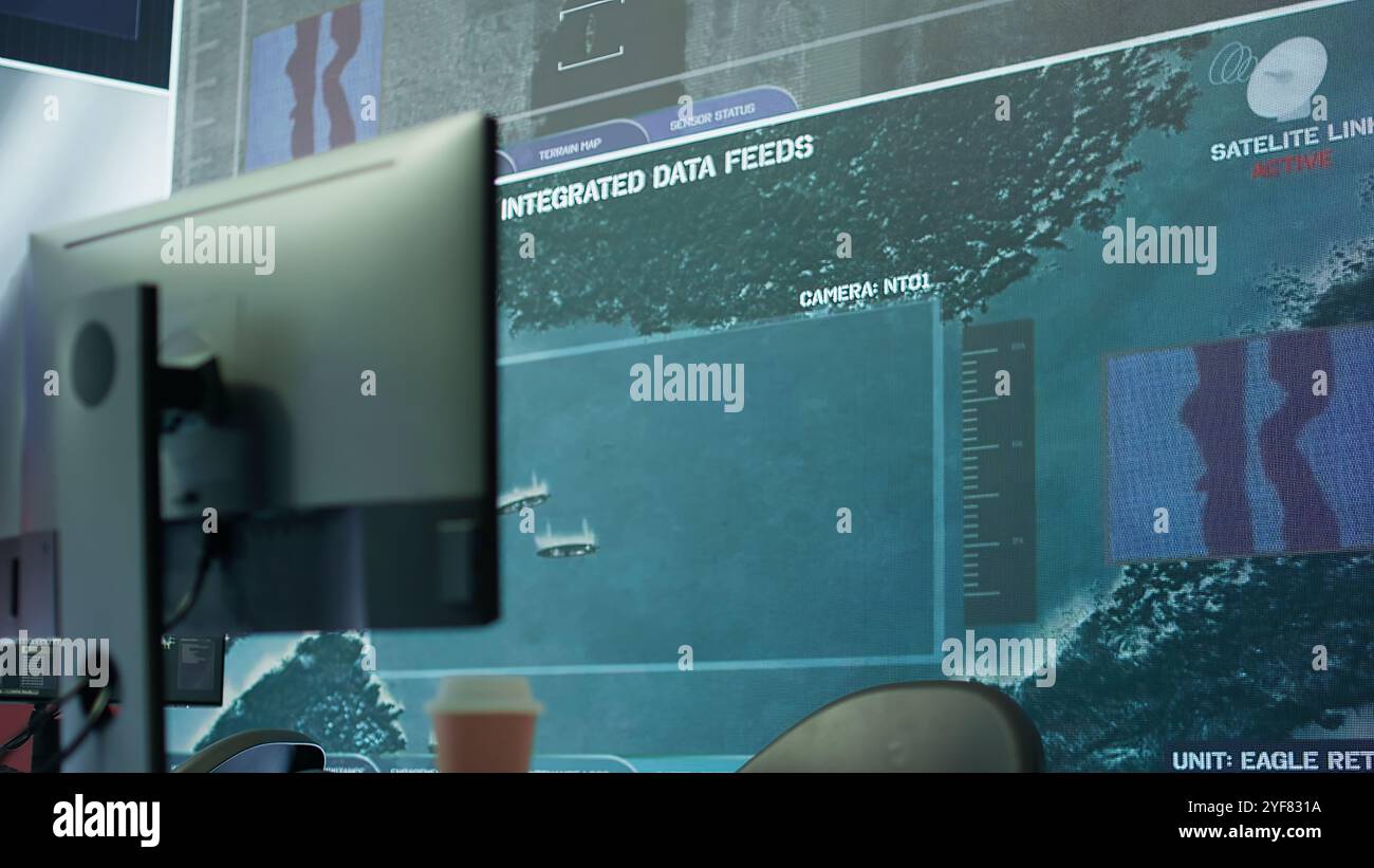 Empty russian army base of operations equipped with high tech gear and ...