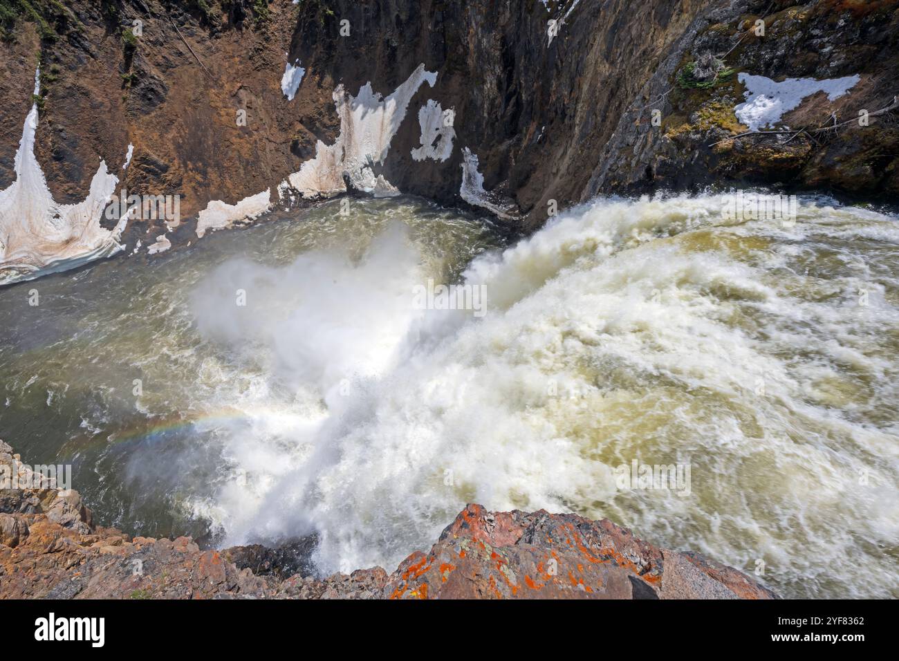 Lower Yellowstone Falls Plunging Over the Brink in Yellowstone National ...