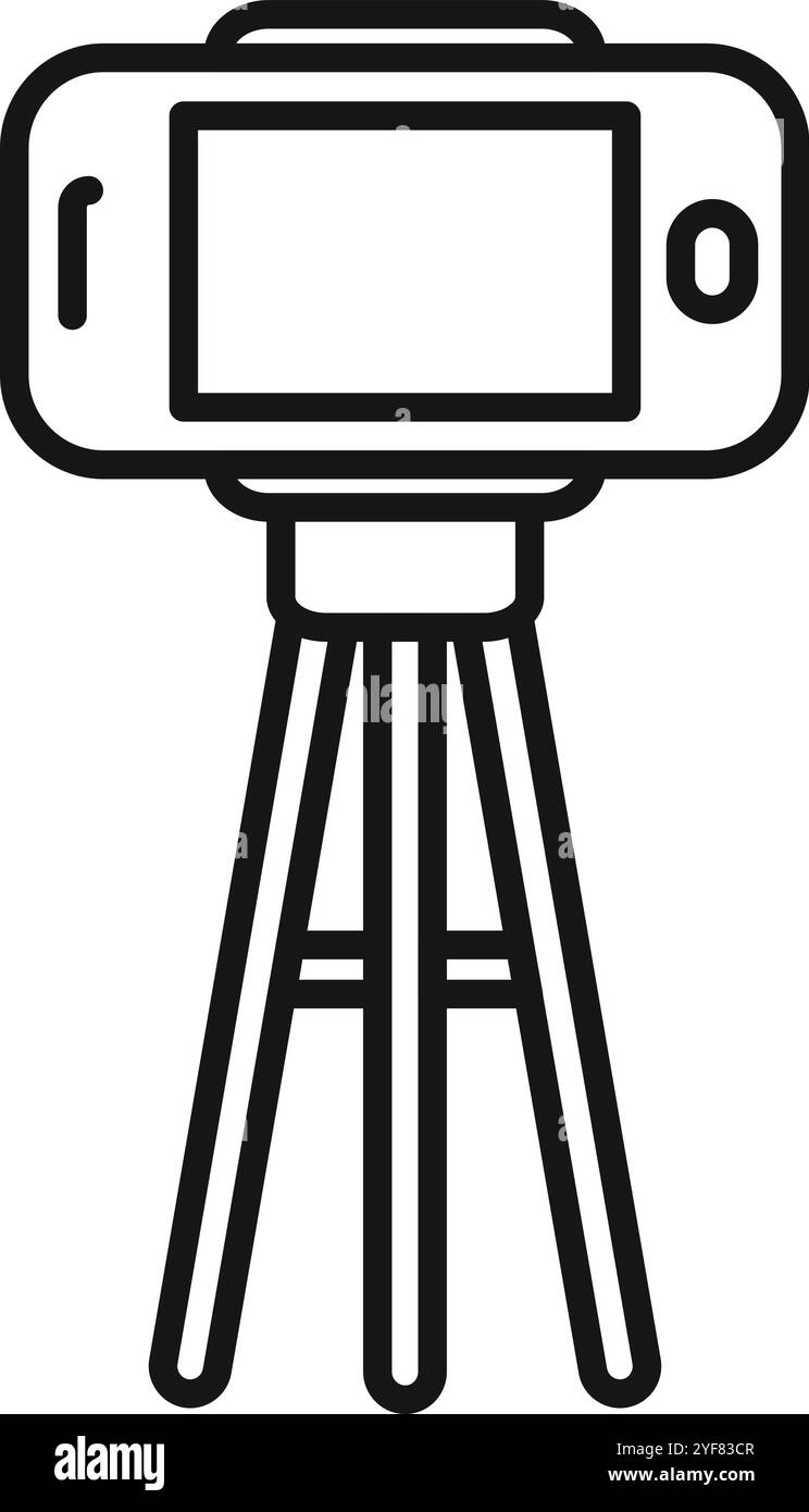 Camera on tripod recording influencer Stock Vector Images - Alamy