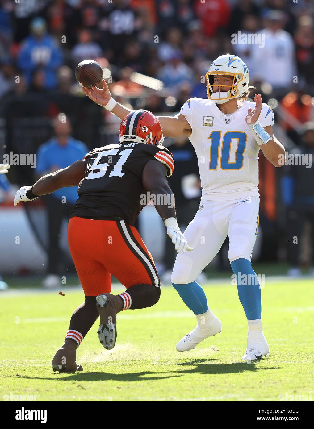 Cleveland, United States. 03rd Nov, 2024. Los Angeles Chargers ...