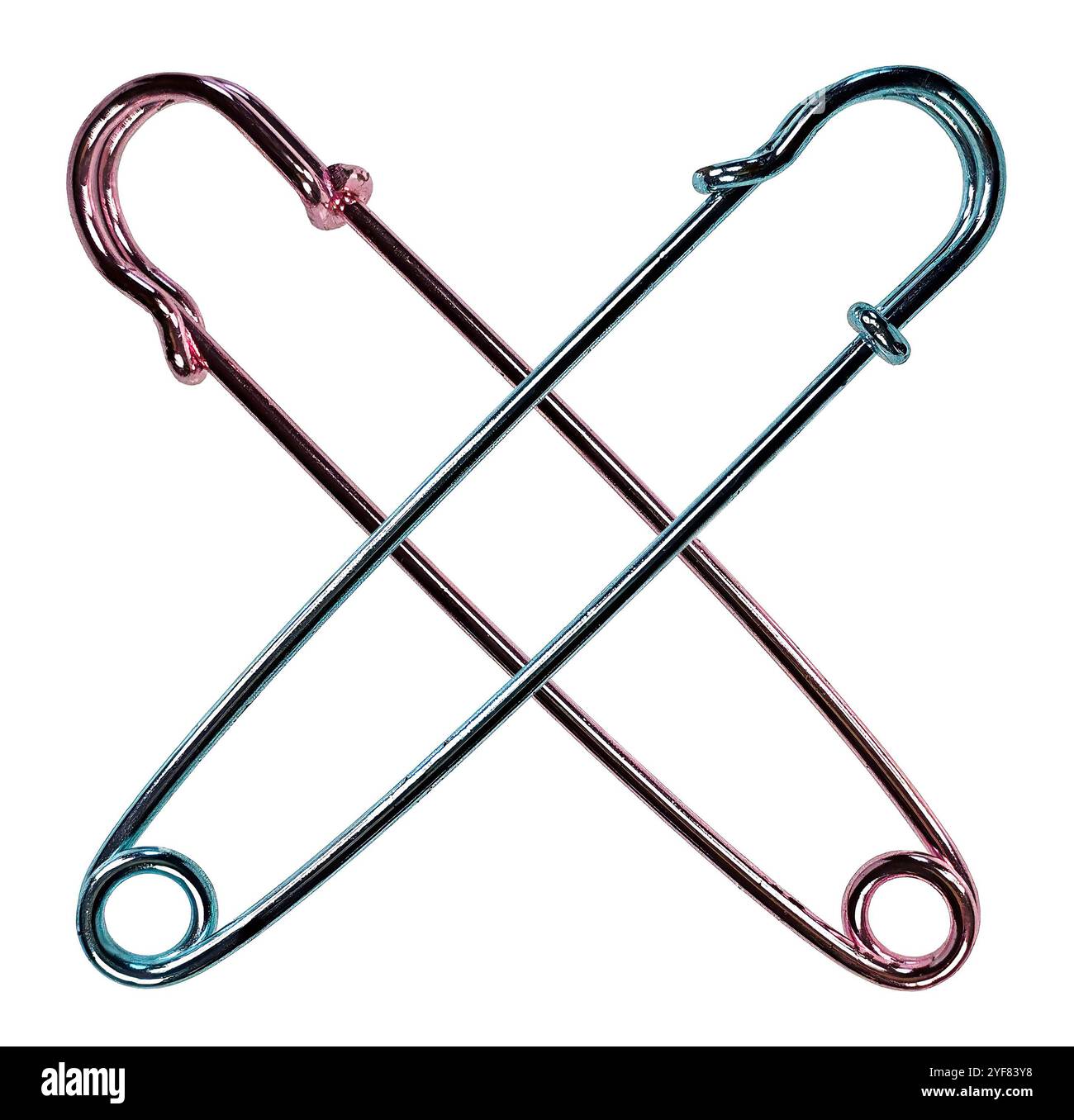 Vintage pink and blue diaper pins used for pinning cloth diapers Stock ...