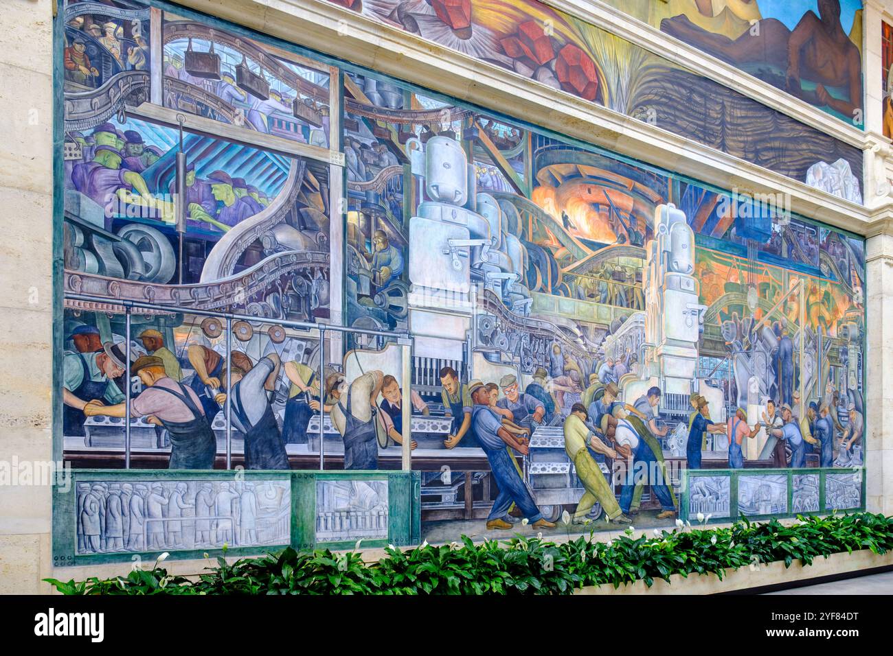 Detroit Industry Murals, frescoes by Mexican artist Diego Rivera depicting laborers working at ...