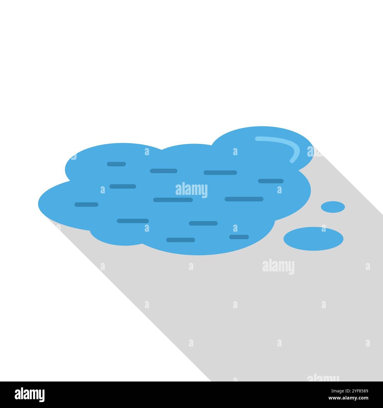 Water puddle creating ripples and reflecting light on a flat surface ...