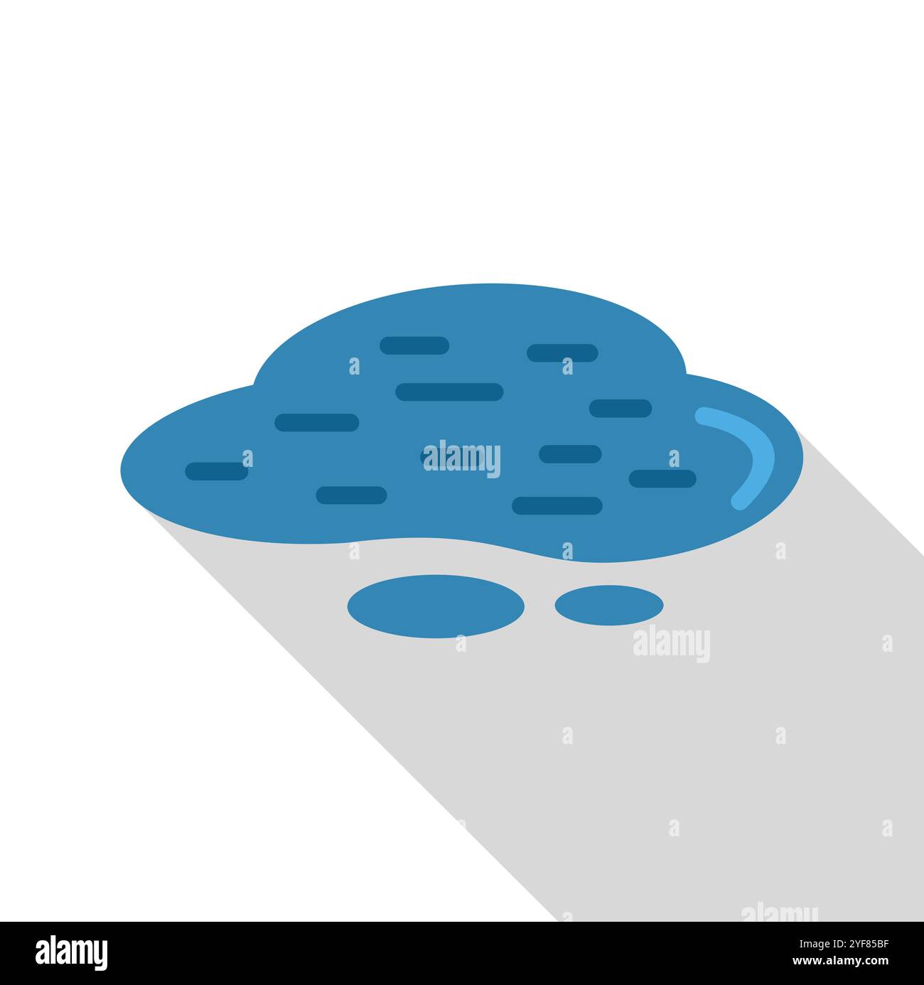 Minimalist icon of a puddle of water with small droplets, representing ...