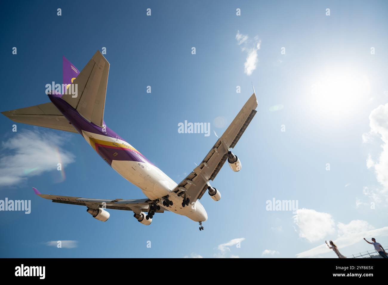 PHUKET, THAILAND - JANUARY 23, 2020: a Thai Airways Boeing 747-400 ...