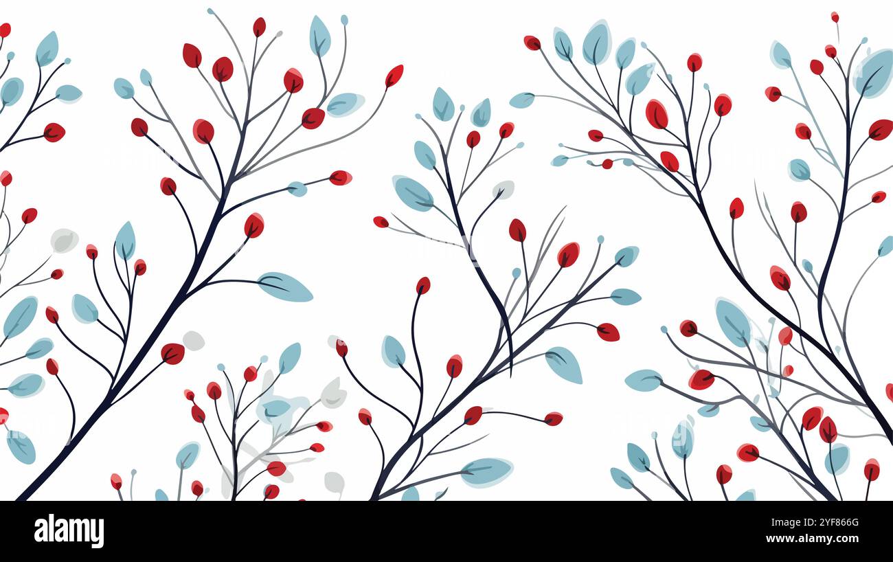 Winter Background with Blue Leaves cartoon Stock Vector Image & Art - Alamy