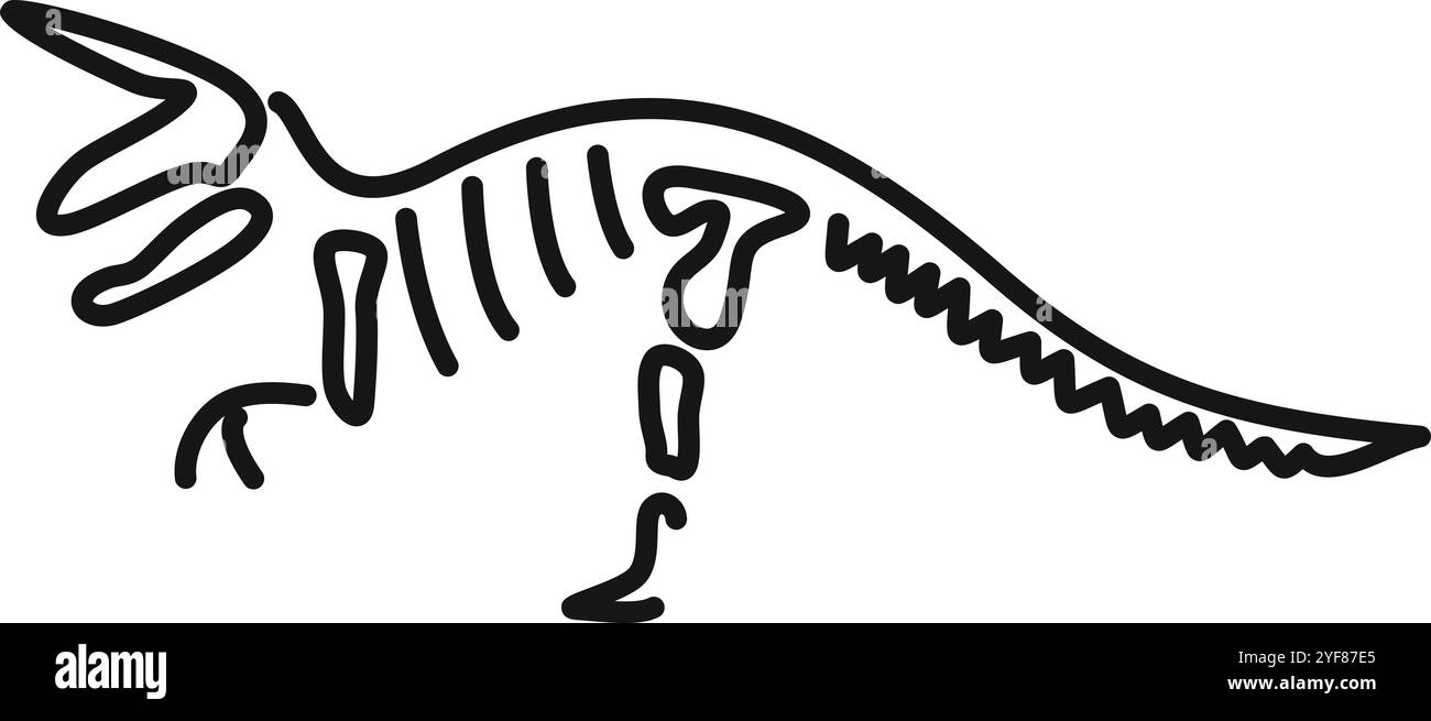 Continuous line drawing of triceratops fossil skeleton, minimalist ...