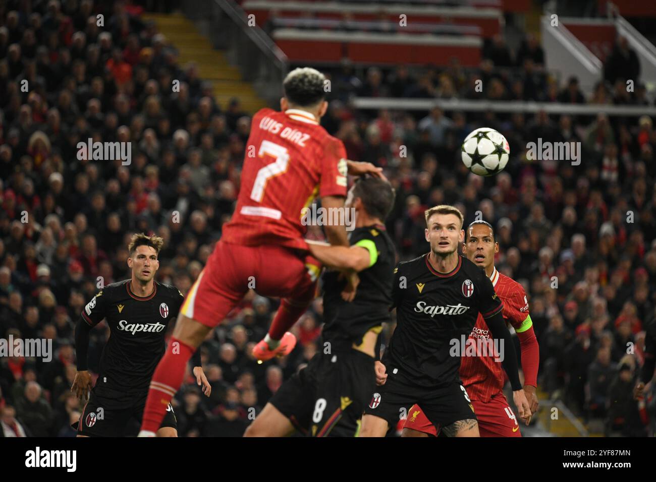 Virgil van Dijk, Luis Díaz, Stefan Posch, Remo Freuler in action during ...