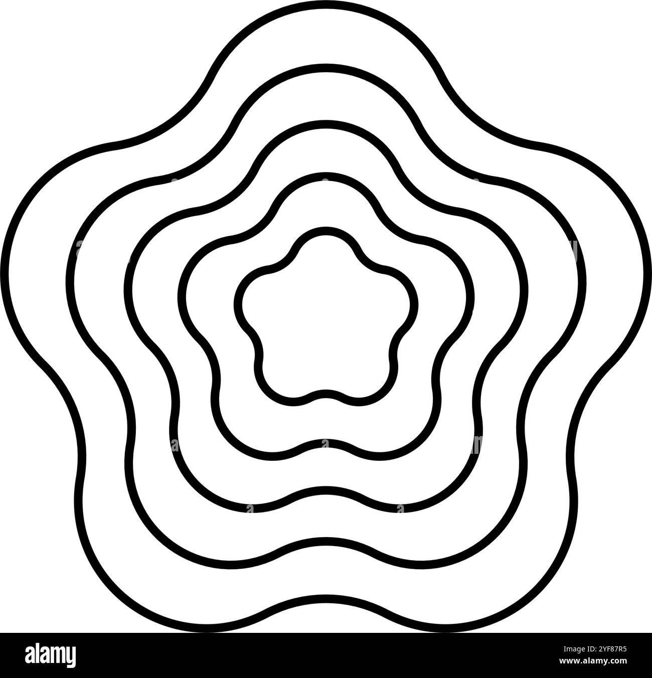 Repeating concentric flowers symbols in aesthetic postmodern style ...