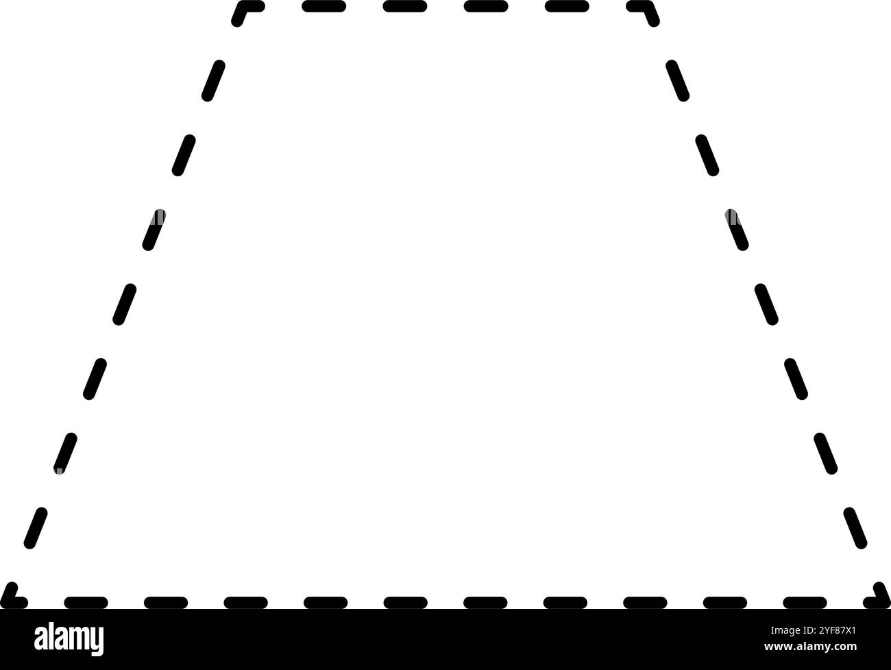 Dotted trapezoid figure isolated on white background. Geometric shape ...