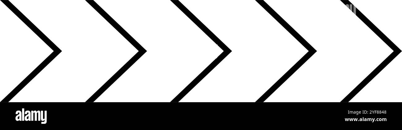 Black thin chevron arrows. Repeated V shaped stripes patern. Direction ...