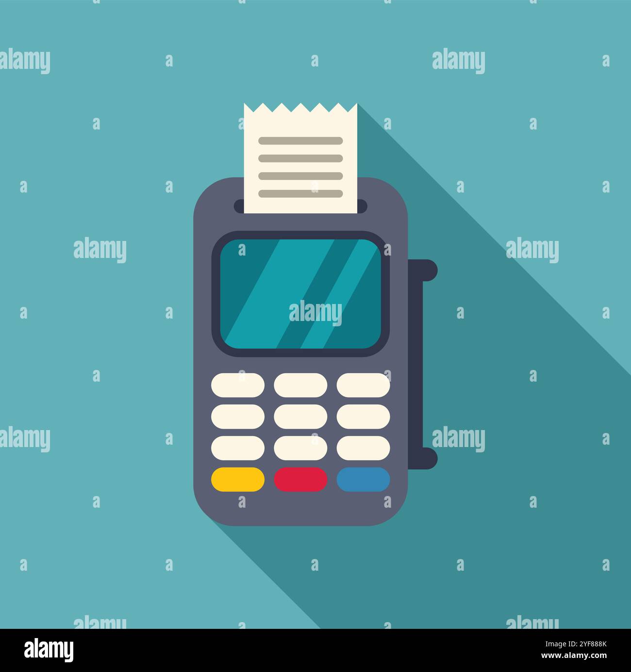 Pos terminal printing receipt, symbolizing electronic transaction in ...
