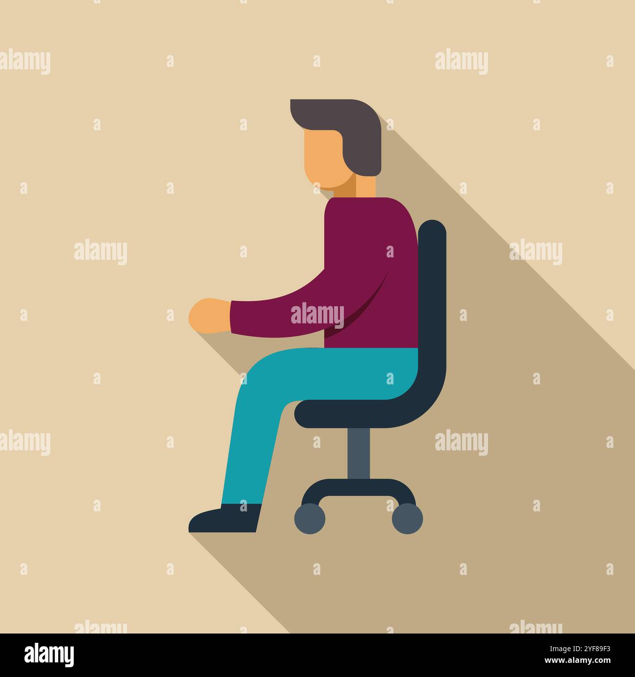 Business man sitting side view on white Stock Vector Images - Alamy
