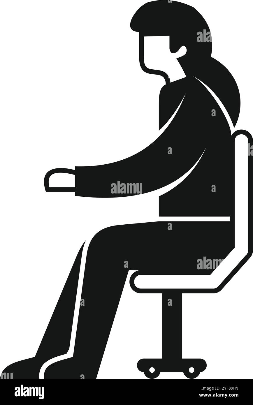 Person sitting at desk side view Stock Vector Images - Alamy